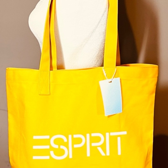 Esprit | Bags | Esprit Vintage Throwback Style 9s Yellow Canvas Tote ...